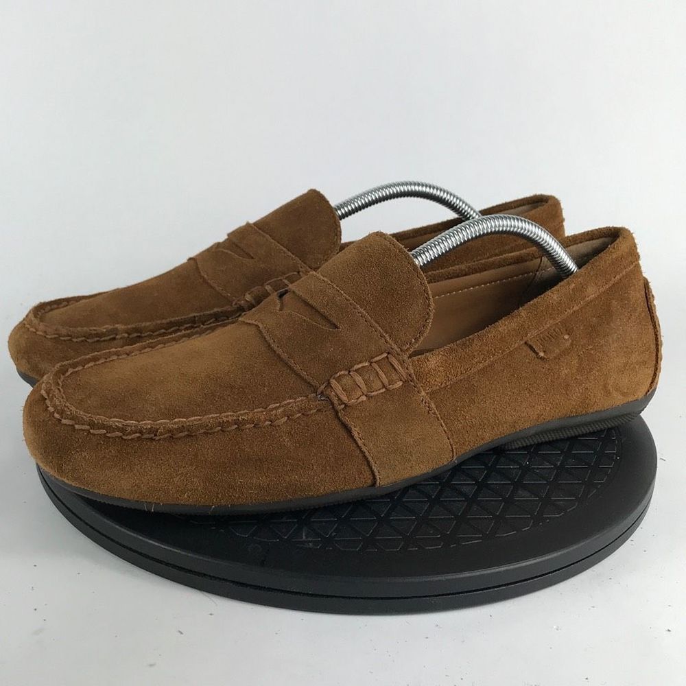 Polo Ralph Lauren Reynold Brown Leather Suede Loafers… - Gem